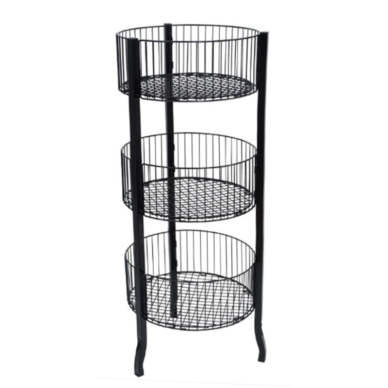 Supermarket Floor Standing 3-Tier Wire Basket Display Stand – NACYC ENERGY