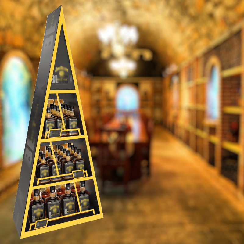 Customizable Triangular Floor-Standing Wine Display Rack for Store Use ...