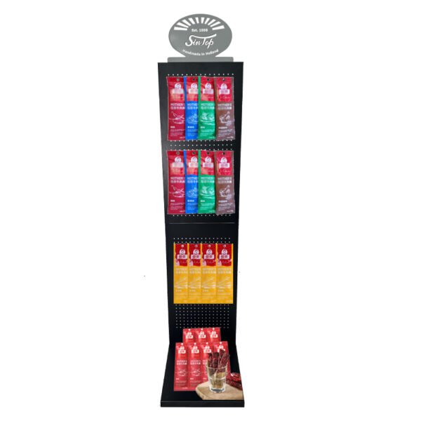 Customizable Black Pegboard Jerky Display Rack for Retail Stores ...