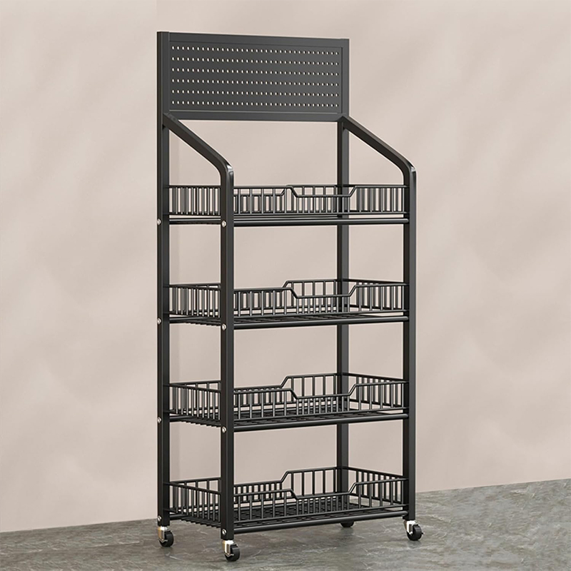 Space-Saving Rolling Storage Cart – 4 Tier Organizer for Supermarkets ...