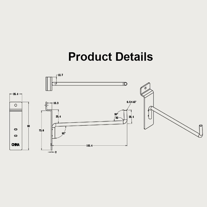 Heavy-Duty Single Wire Retail Display Hook for Slatwall – NACYC ENERGY