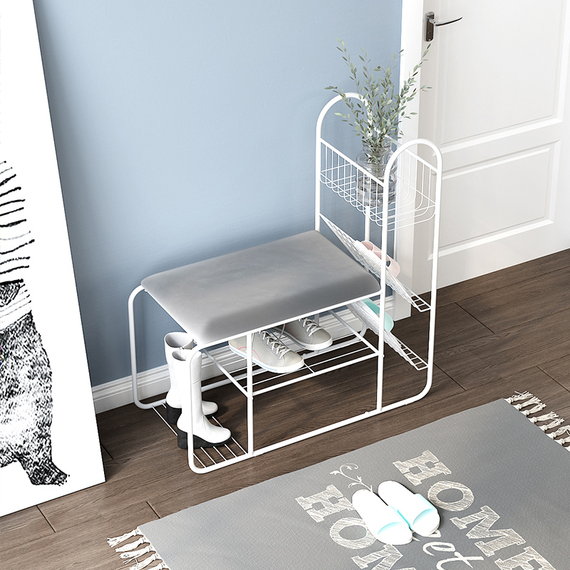 Fashionable Light Shoe-Wearing Chair with Metal Bench – Stylish ...